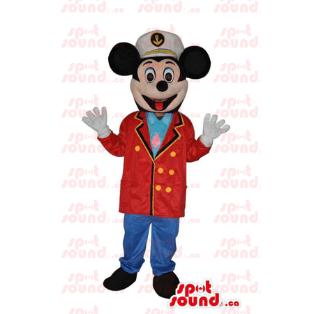 Mickey Mouse Disney Character Dressed In Red Pilot Uniform - Mickey ...