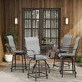ECOPATIO 6-Pack Outdoor Swivel Bar Stools, All Weather Patio Set with ...