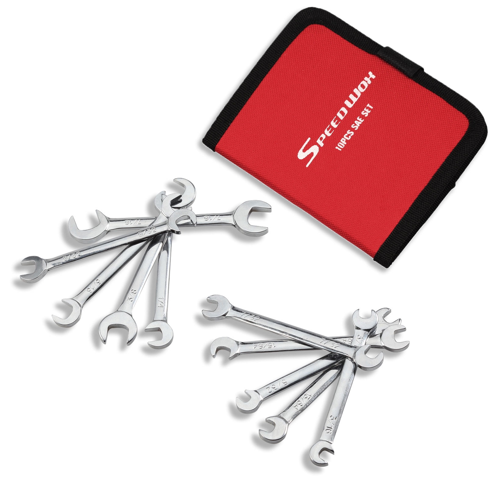 SPEEDWOX Mini Double Open End Wrench Set SAE 5/32"-7/16" 10pcs Super ...