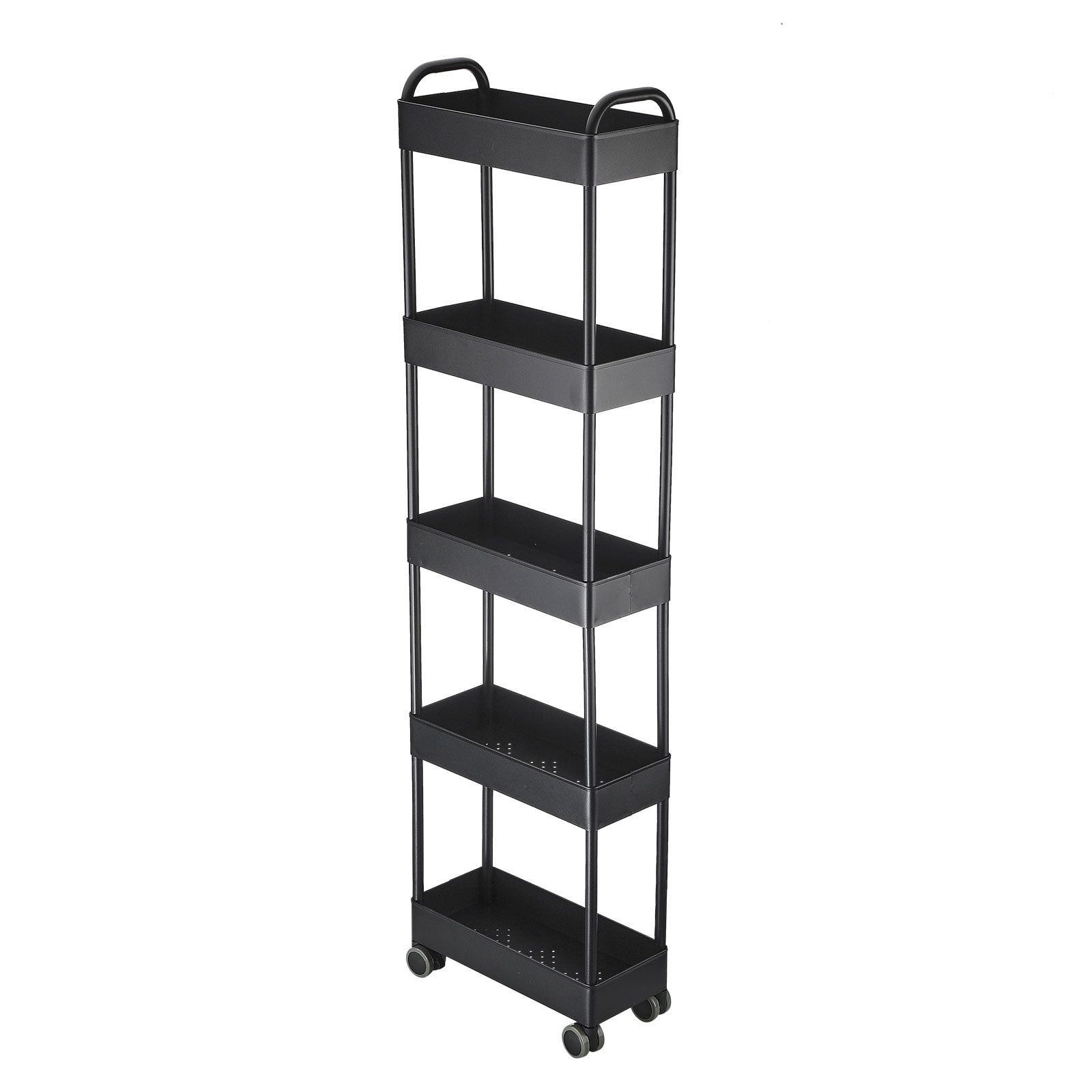 5-Layer Organizer Cabinet Storage Rack Removable Slotted Shelf Trolley ...