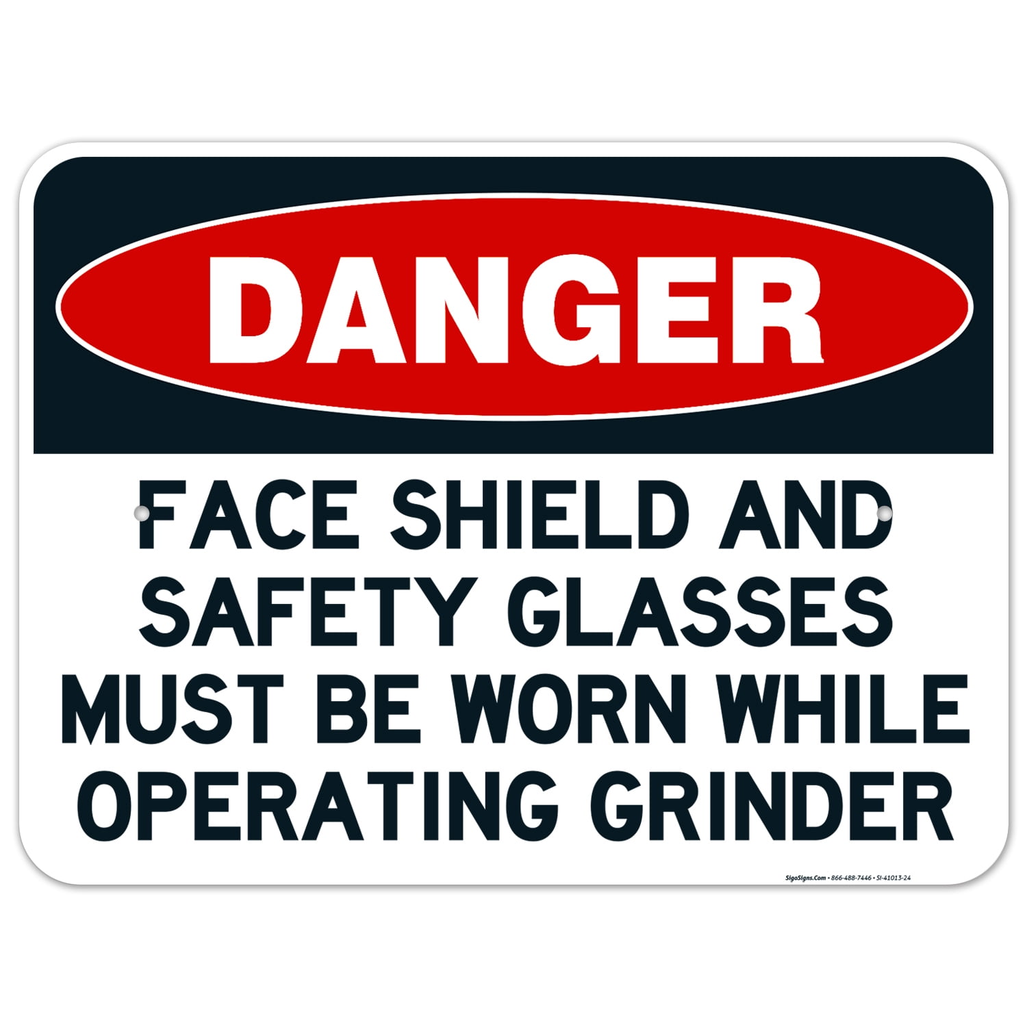 Grinder Safety Sign, With Danger Header 18x24 Aluminum - Walmart.com
