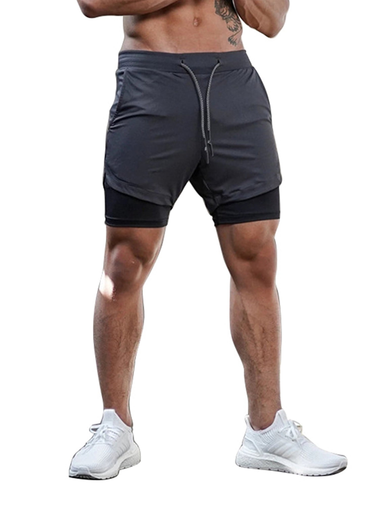 CenturyX Men's Gym Running Shorts with Pocket Sports Training Shorts ...
