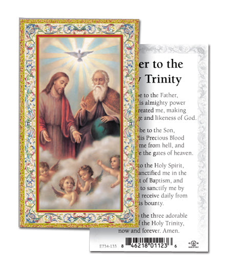 Prayer to Holy Trinity Gold-Stamped Catholic Prayer Holy Card with ...