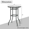 Costway, Patio Round Counter Height Bar Table, 38'', Tempered Glass ...