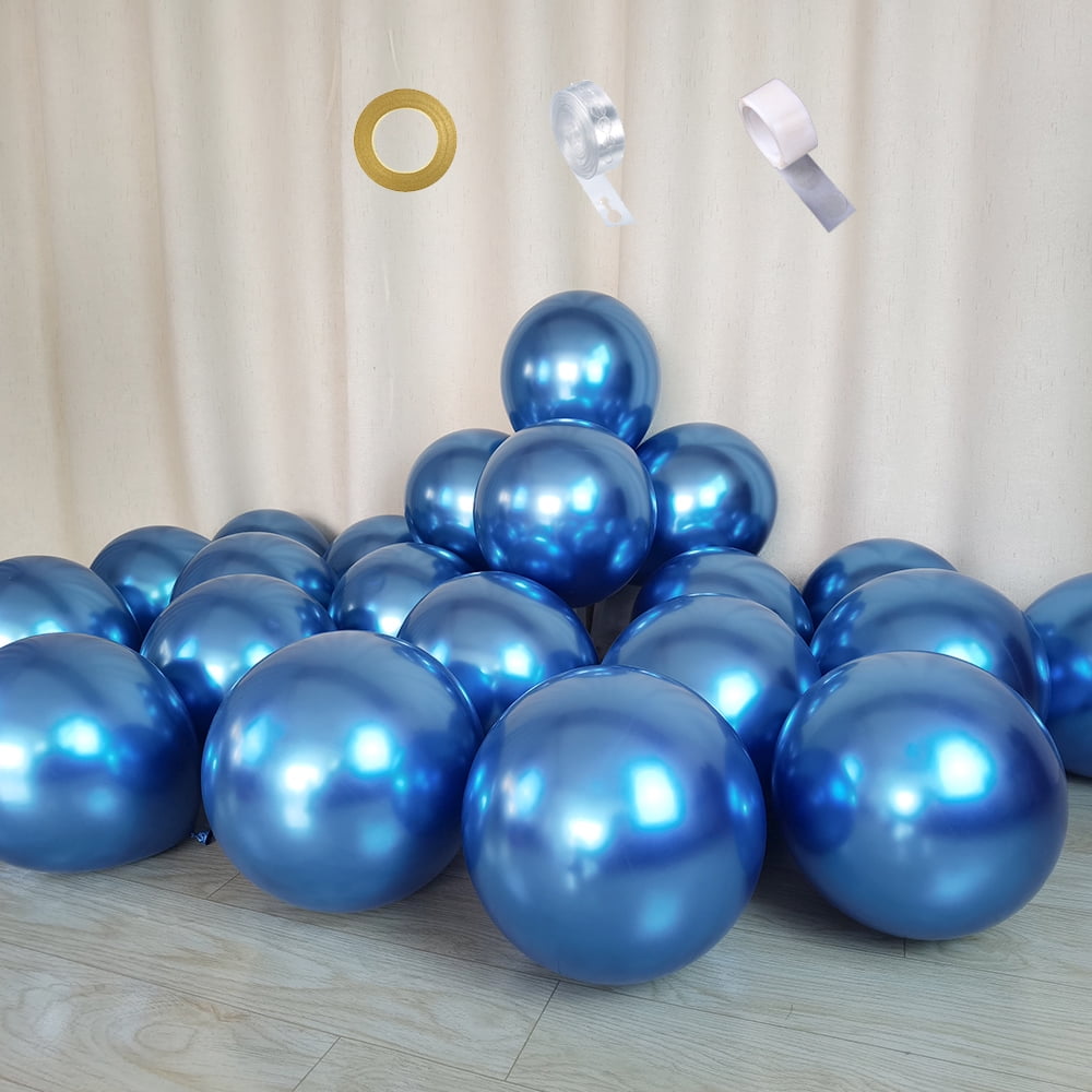 Metallic Blue Balloons 12 inch Chrome Blue Balloons for Birthday ...