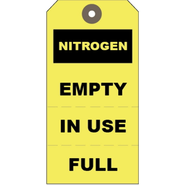 Nitrogen Full In Use Empty Cylinder tag (25/pack) - Walmart.com