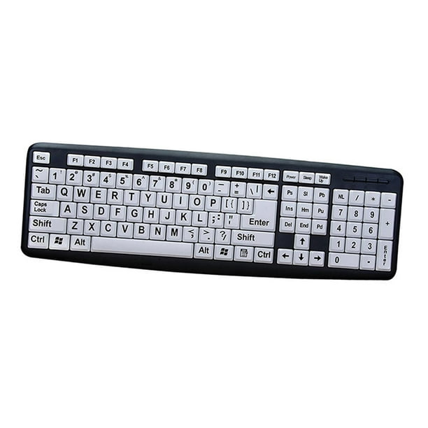 107 Keys Large Print Computer Keyboard, Makes Type Easy, Letter, High ...