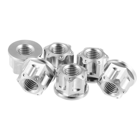 6pcs Titanium Alloy M10 Pitch 1.25mm Flange Bolt Nut for Bicycle ...