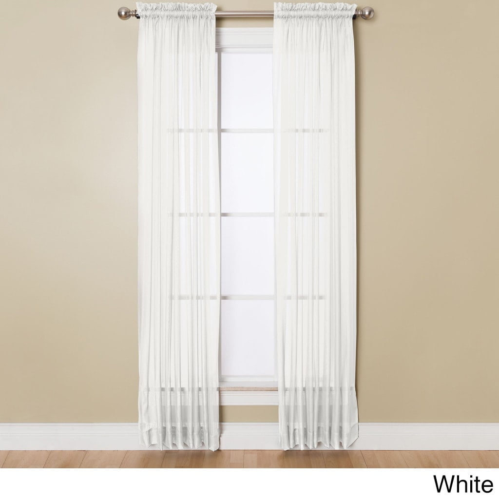Miller Curtains Angelica 108-inch Rod Pocket Sheer Panel White ...