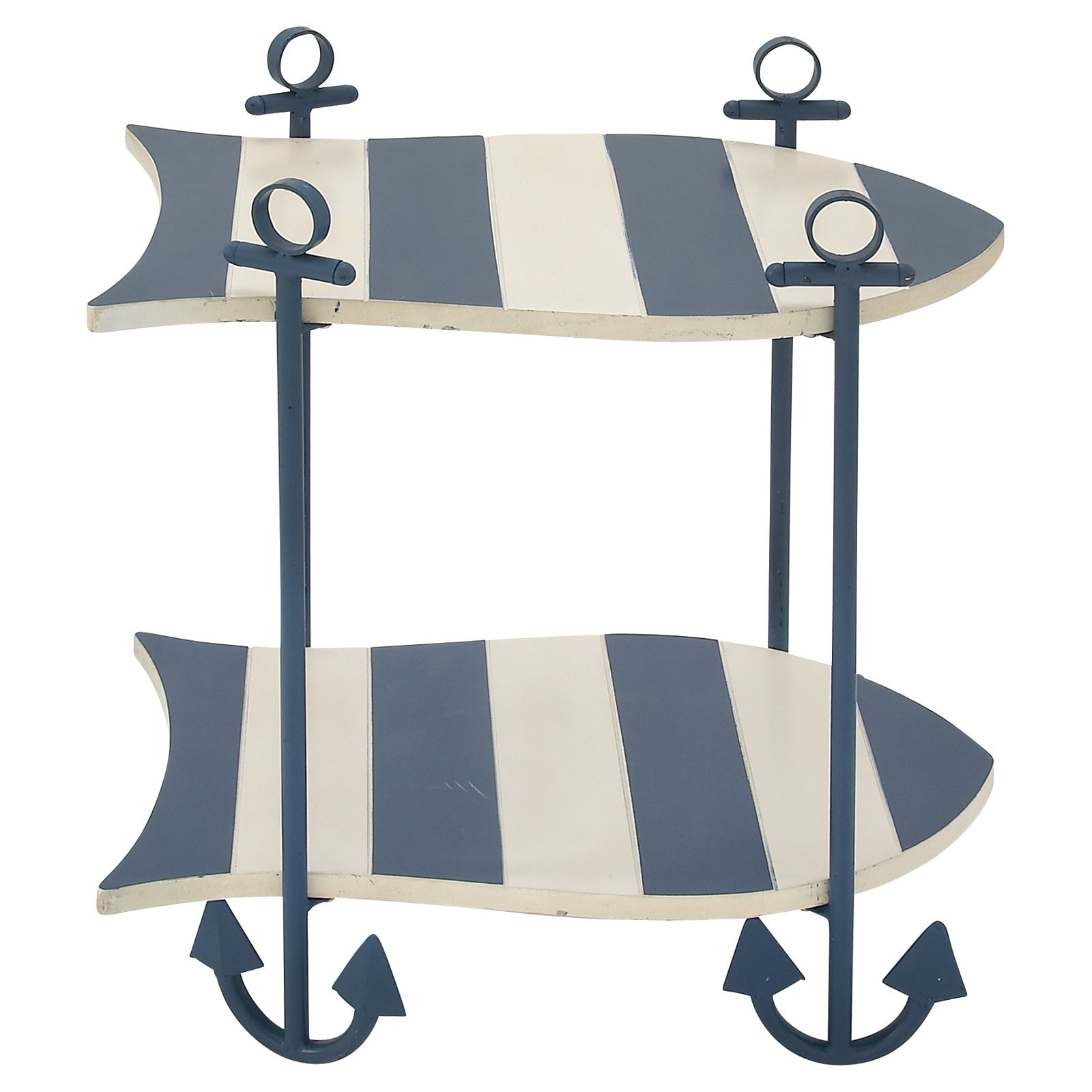 DecMode 2 Tier Wood and Metal Fish End Table - Walmart.com