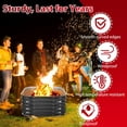 Height 16.5 Inch, Square Galvanized Steel Fire Pit for Outside, Heavy ...