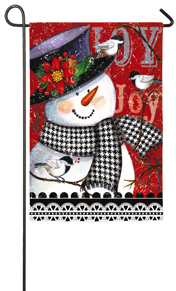 Evergreen Joyful Snowman Suede Garden Flag, 12.5 x 18 inches - Walmart.com