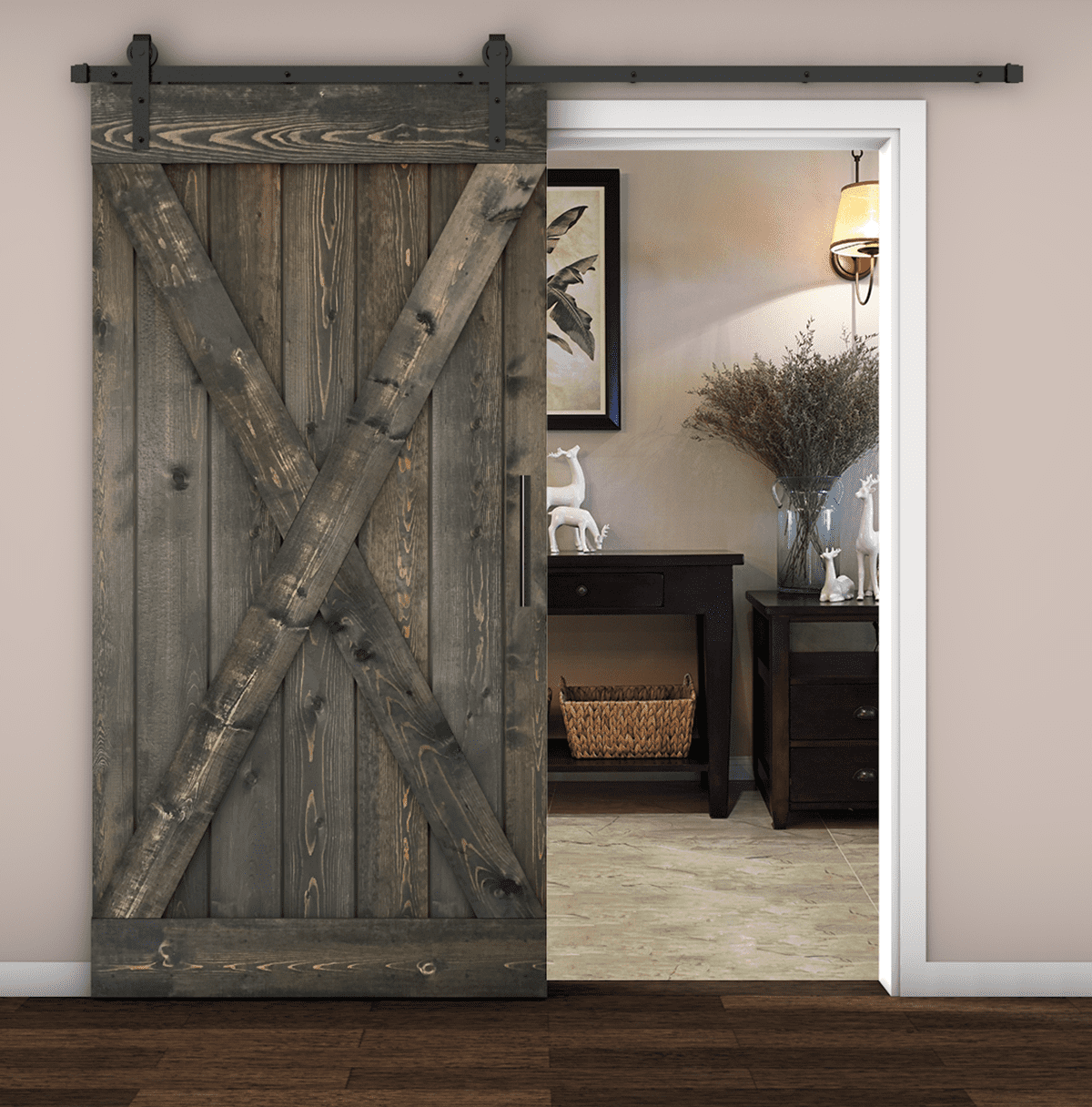 Essencaliy 42in x84in Solid Wood Barn Door, Made-in-USA Farmhouse ...