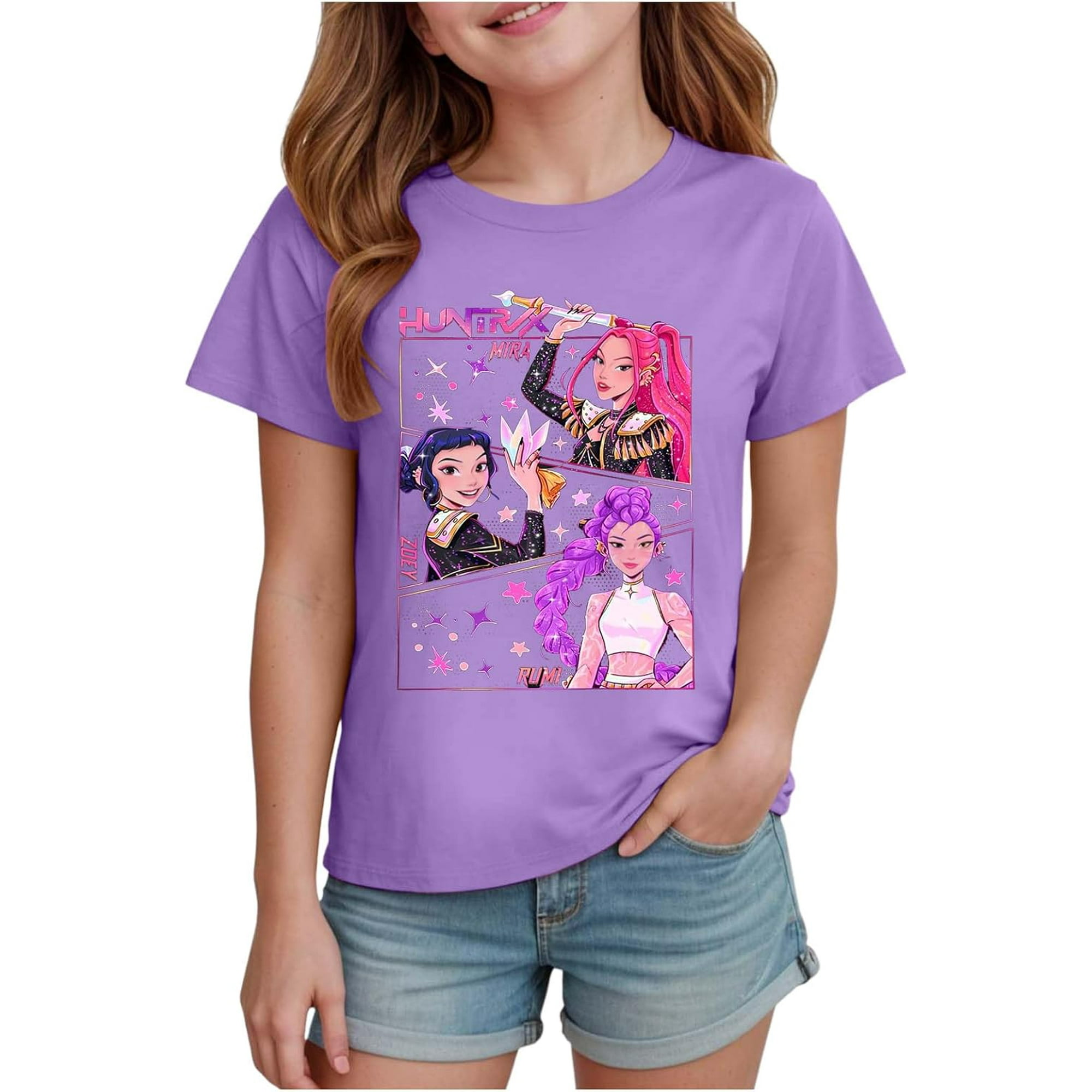 Click here for Boner K Pop Demon Shirt For Girls Cute Cartoon Gra... prices