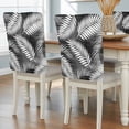 Black Fronds Chair Back Covers Set of 2 Black Slate Gray Leaf Plant ...