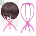 Foldable Wig Stand for Styling and Drying, Portable Plastic Wig Holder ...