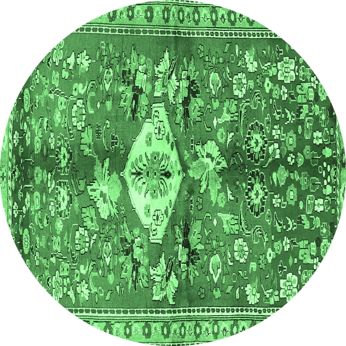 Ahgly Company Indoor Round Animal Emerald Green Traditional Area Rugs ...
