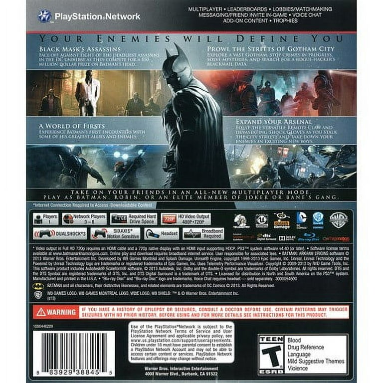 Batman Arkham Origins Cover Ps3
