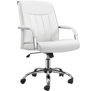 SmileMart Modern Faux Leather Swivel Office Chair with Mid Back for ...