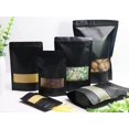 100 pieces of black kraft paper stand-up bags - mixed sizes - zipper ...