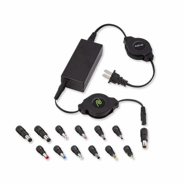 Helix/Retrak Universal Retractable Laptop Charger with 13 Adapter Tips ...