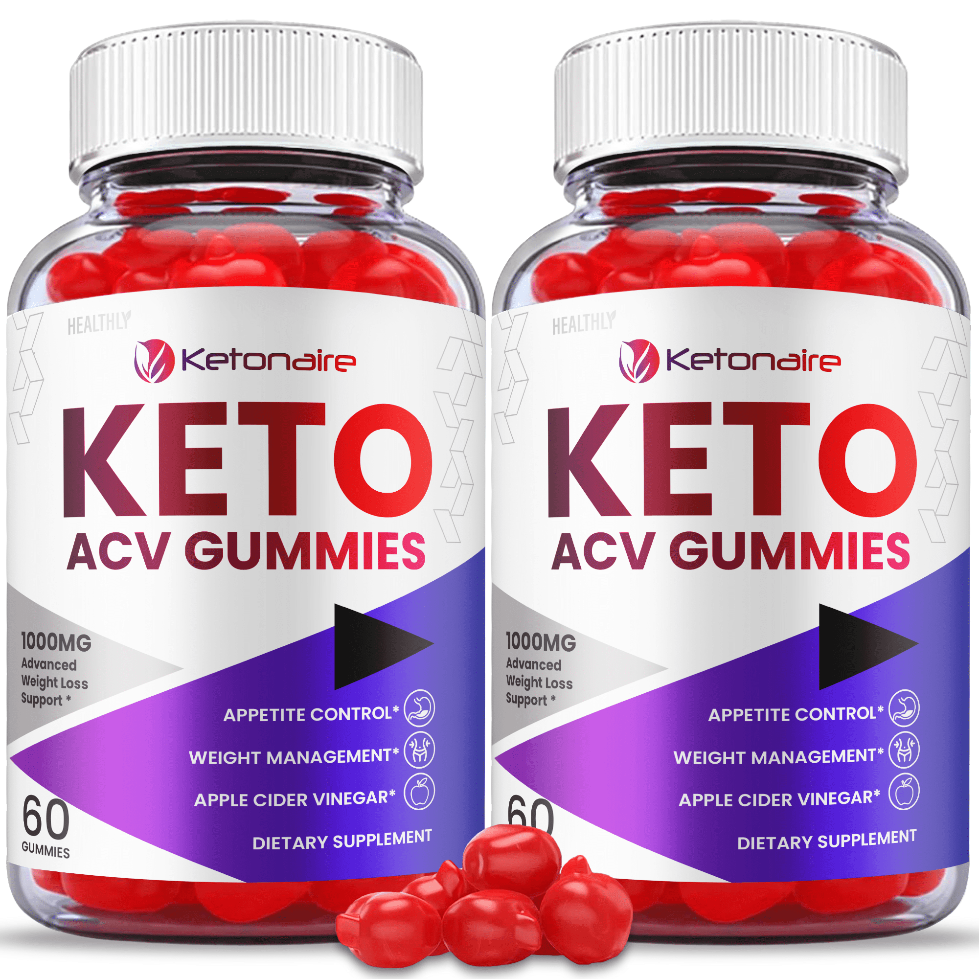 2 Pack Ketonaire Keto Acv Gummies Advanced Weight Loss Support With