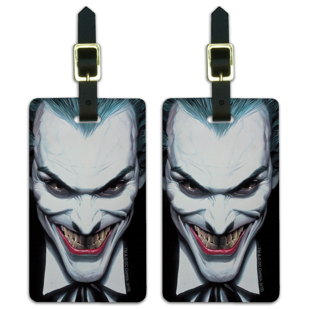 Batman Alex Ross Joker Head Luggage ID Tags Suitcase Carry-On Cards ...