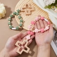 1 Set 2Pcs Silicone Bead Haning Ornaments with Wood Mixed Color 214mm ...
