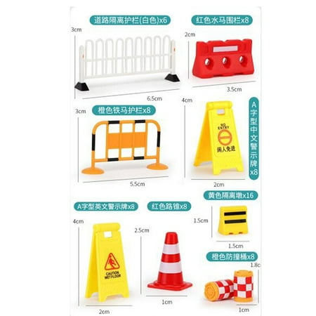 Traffic Signs Road Light Block Car Toy Accessories Children Safety Kids ...