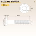 BDKWID-Flat Head Hex Socket Cap Screws Bolts(M6-1x80) 5Pcs, Steel Hex ...