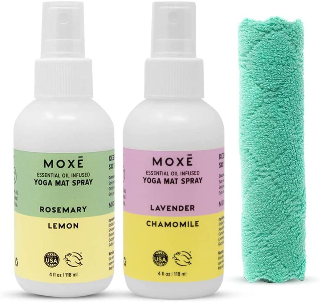 MOXE Yoga Mat Cleaning Spray Lavender and RosemaryEssential Oils with ...