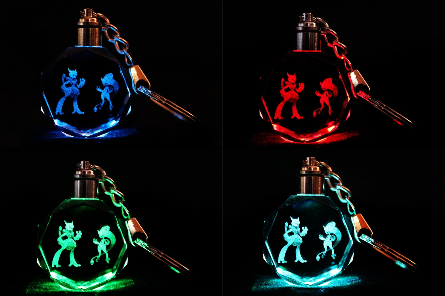 Pokemon Keychain Mega Mewtwo X & Y LED Crystal with Gift Box - Walmart.com