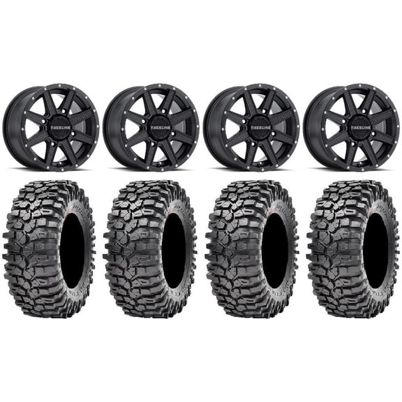 Valor V02 15" Wheels Black 35" RC500S Sticky Tires Can-Am Commander ...