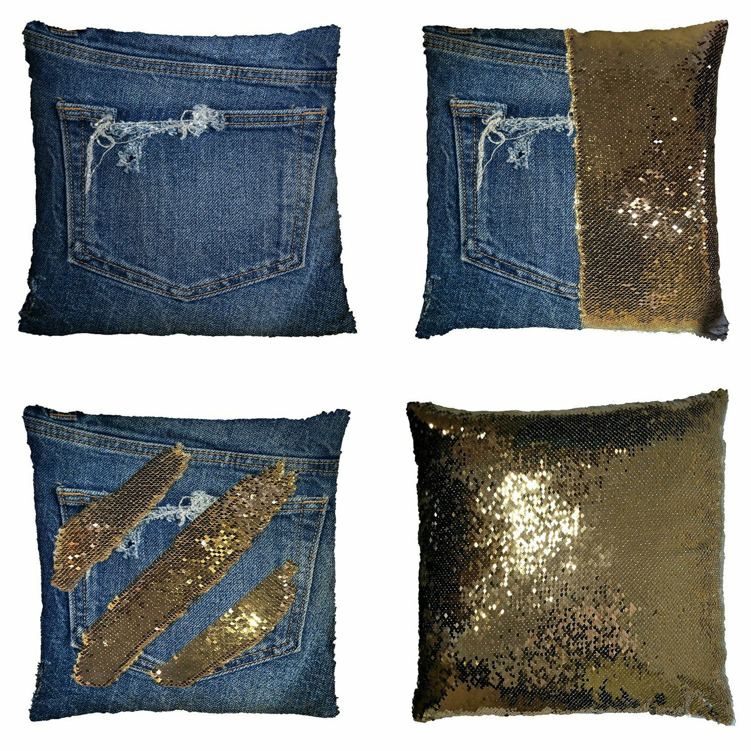 ECZJNT torn Jeans denim pocket Pillow Case Home Decor Cushion Cover ...