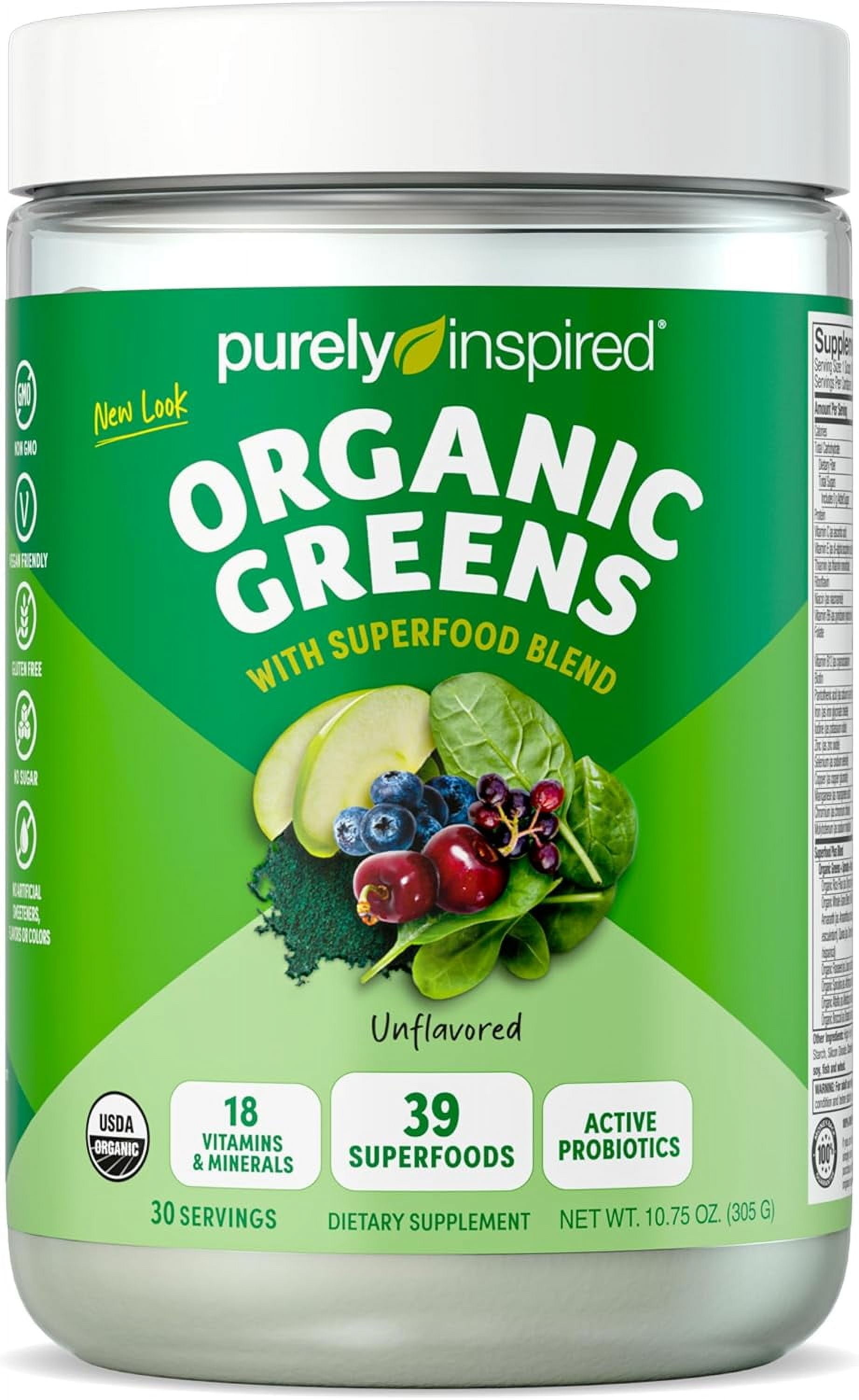 Purely Inspired Organic Greens Superfoods Con Vitaminas 244g | Walmart ...