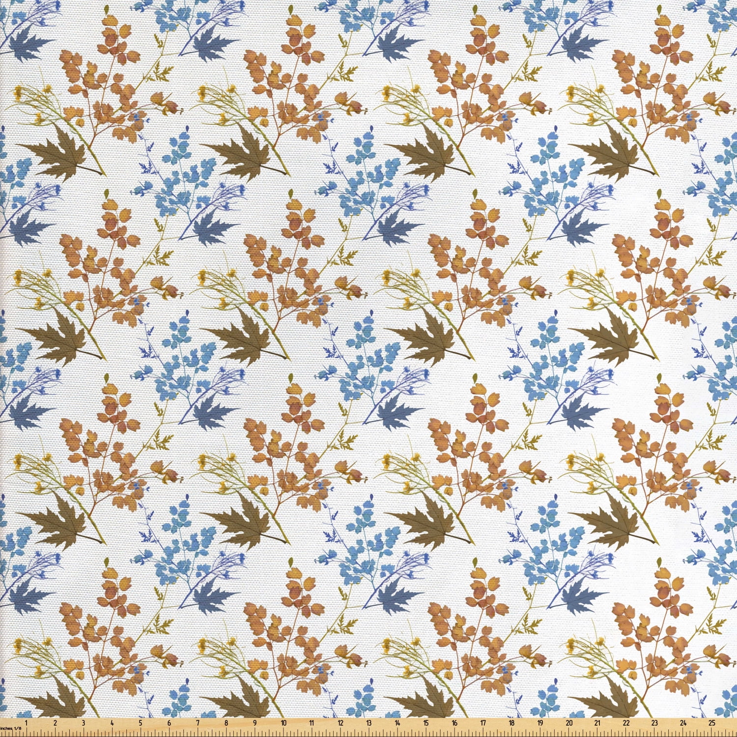 Garden Art Sofa Upholstery Fabric by the Yard, Rustic Theme with Leafy ...