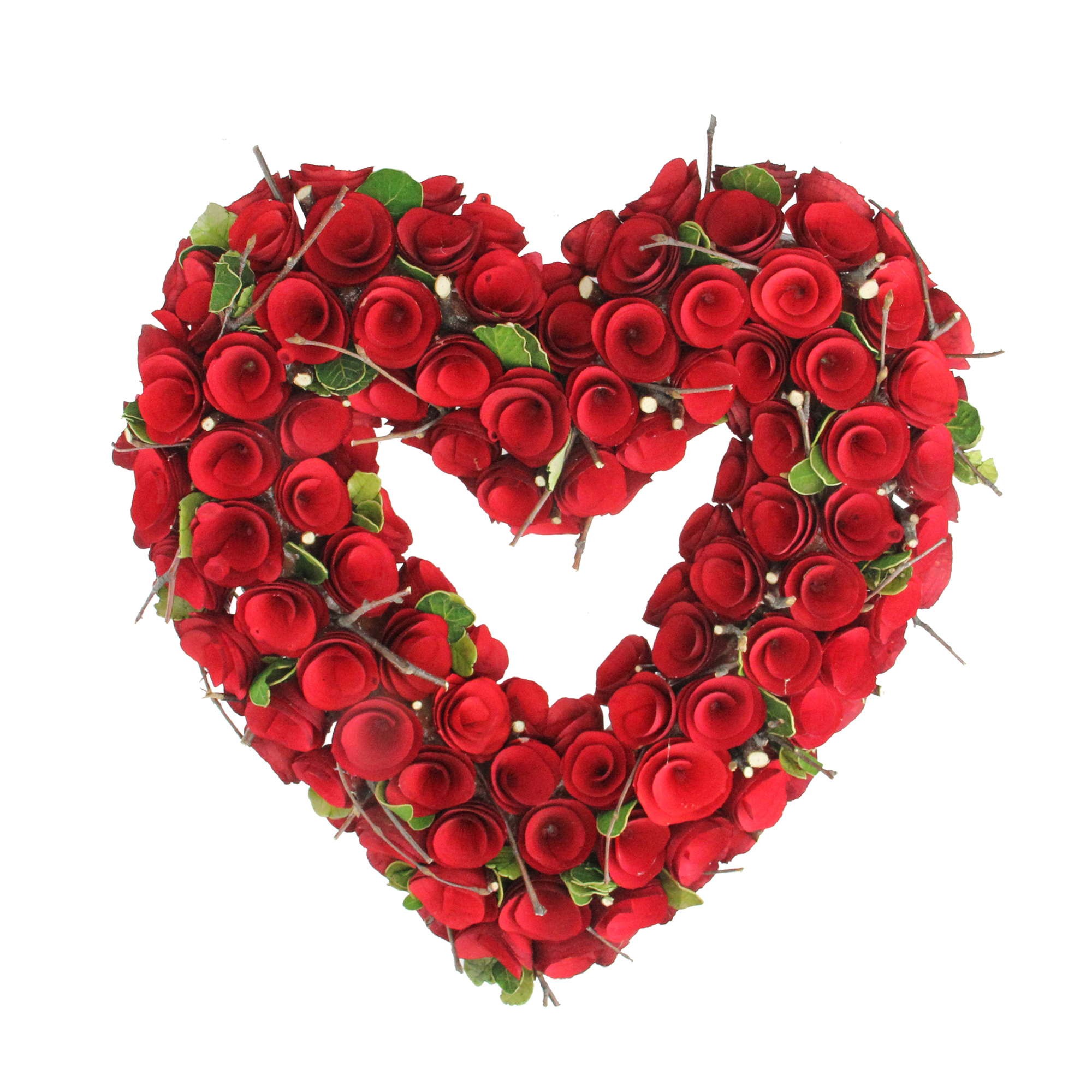 Red Wooden Rose Floral Heart Shaped Artificial Valentine s Day Wreath red-wooden-rose-floral-heart-shaped-artificial-valentine-s-day-wreath