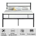 Metal Platform Full Bed Frame/Bed, Box Spring Replacement w/ Headboard ...