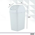 Superio Small Plastic Trash Can with Swing Lid 2.5 Gallon, Office ...