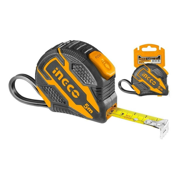 Flexometro 5 Mts Industrial Autobloqueo Cinta Amarilla Ingco HSMT08525 ...