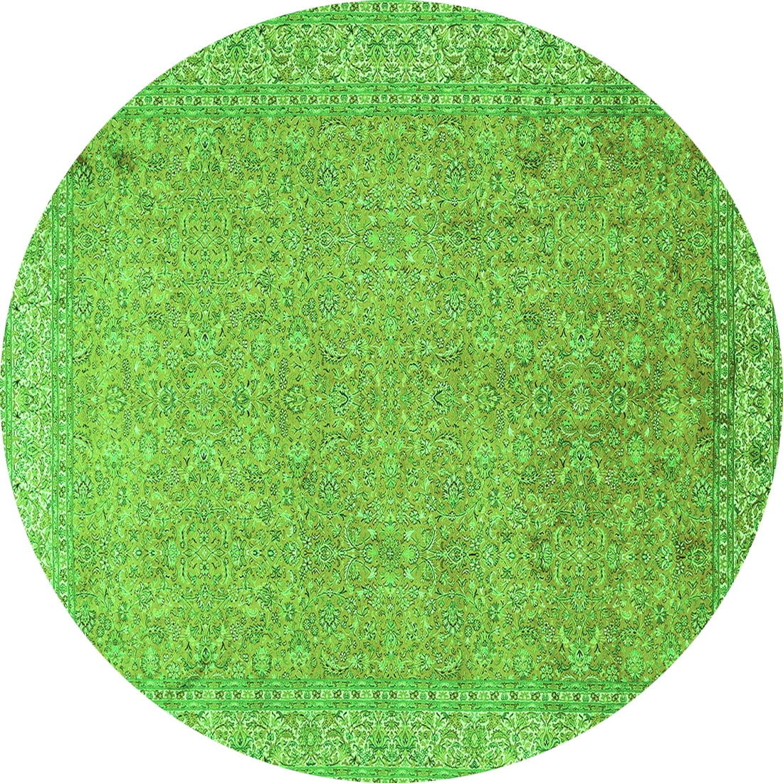 Ahgly Company Indoor Round Persian Green Traditional Area Rugs, 8 ...