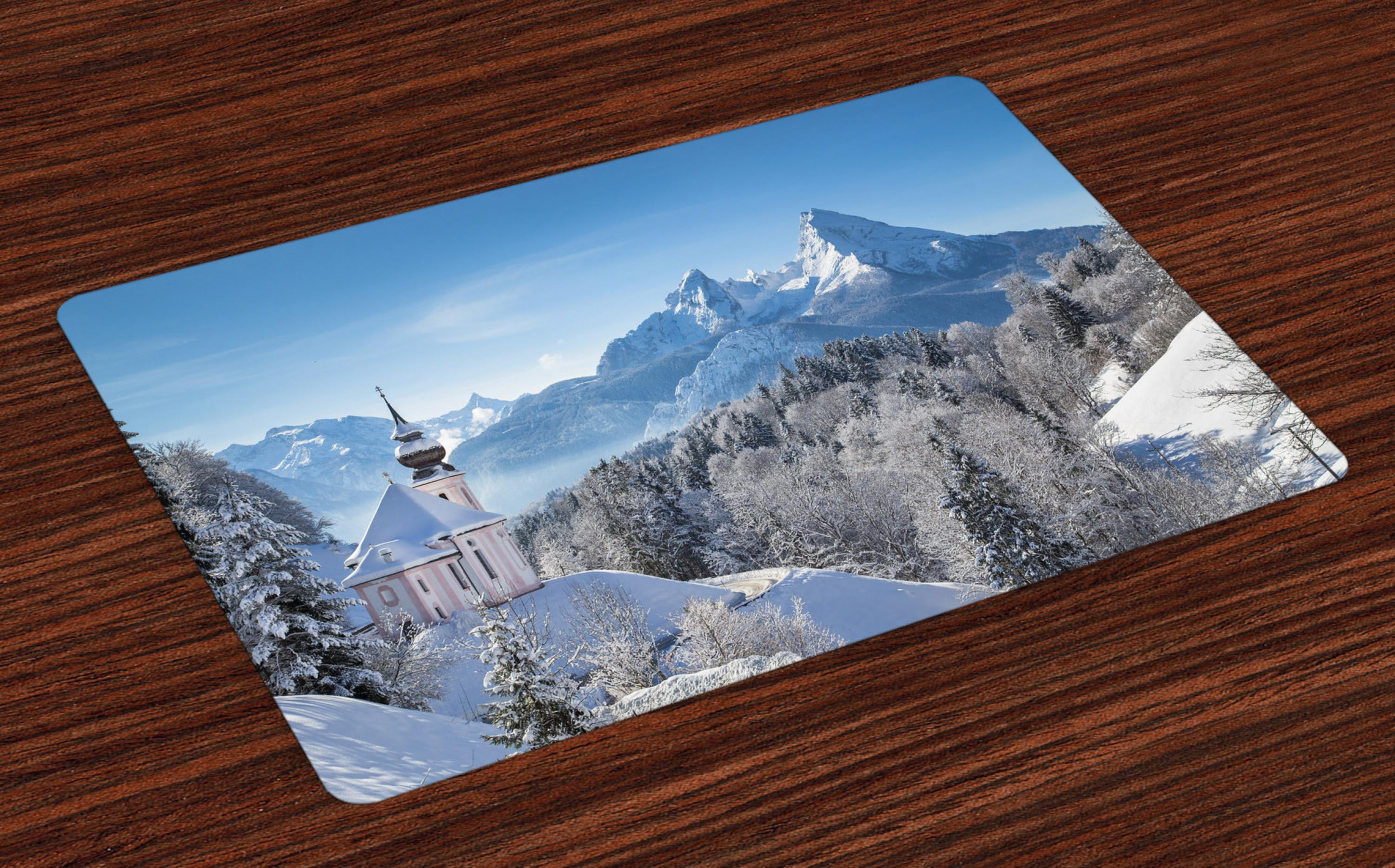 Ambesonne Winter Place Mats Set of 4, Bavaran Alps Germany, Standard ...