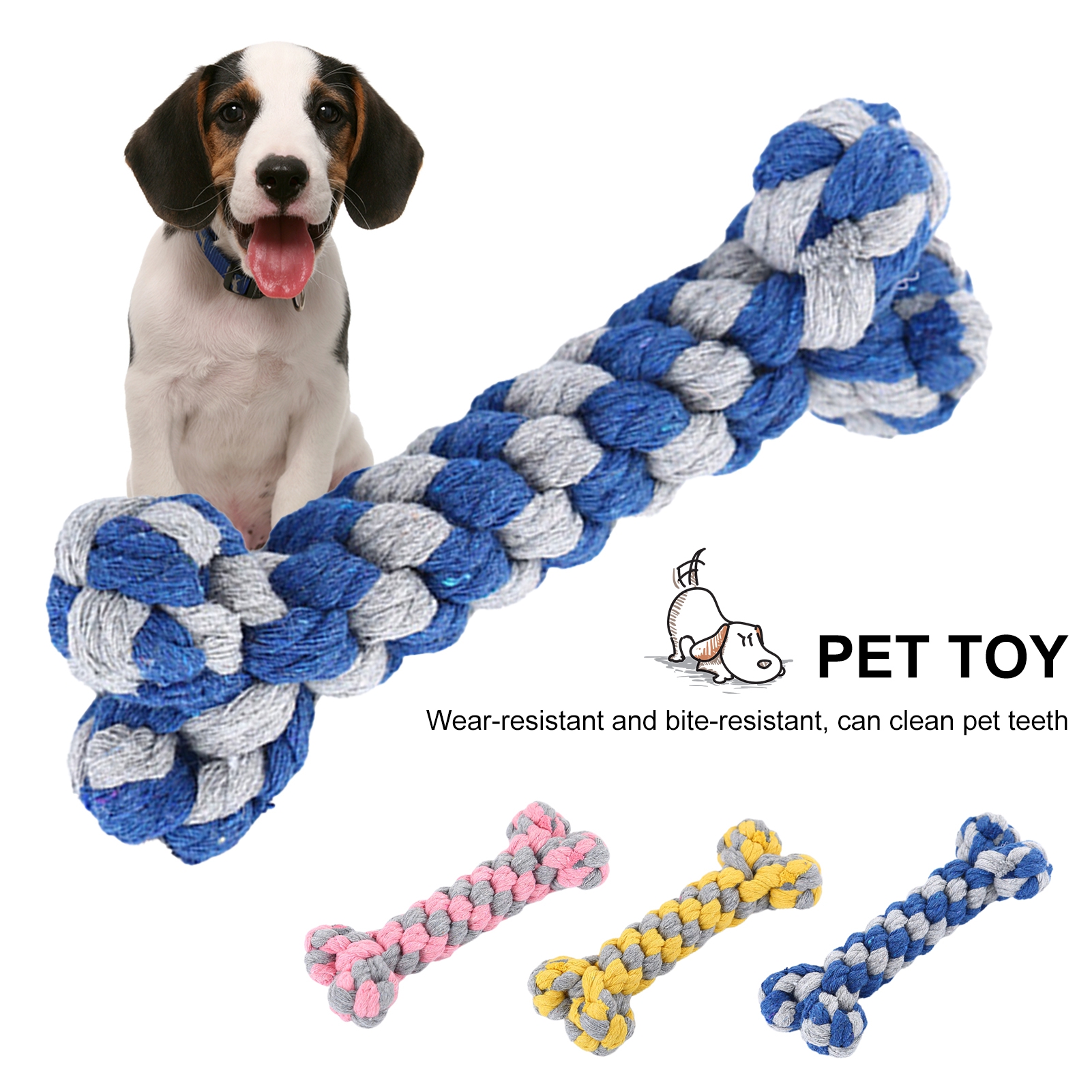 Reheyre Dog Toy Molars Chewing Toy,Teeth Molar Toys Hand Woven Teeth Cleaning Cotton Rope Fun ...