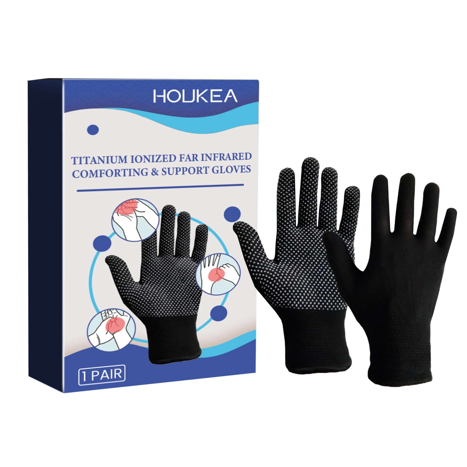 Click here for Yeacher Houkea 1 Pair Pain Relief Gloves Titanium... prices