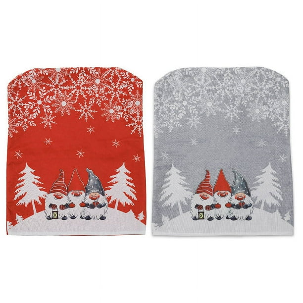 2 Piece Christmas Chair Cover Cartoon Red and Grey Table and Chair ...
