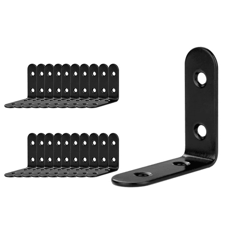 HUSERYT 30pcs Black Stainless Steel Fixing Bracket 50x50mm, Wood Corner ...