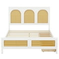Churanty Full Size Platform Bed Frame with Rattan Headboard and ...