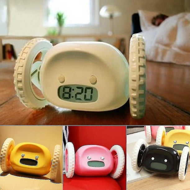Running Away Running Rolling Alarm Clock On Wheels Digital Clock ...