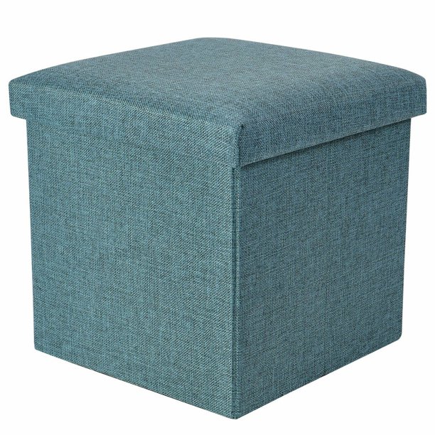 Folding Storage Ottoman Cube Space-Saving Storage Toy Box Foot Rest ...