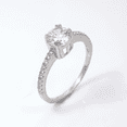 Elegant 925 Sterling Silver Solitaire Ring with Round Cut Cubic ...